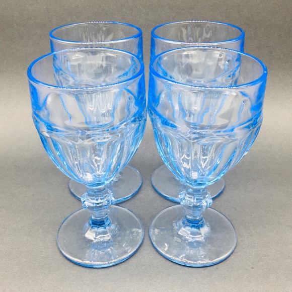 Vintage | Dining | Rare Libbey Gibraltar Light Misty Blue Water Iced ...